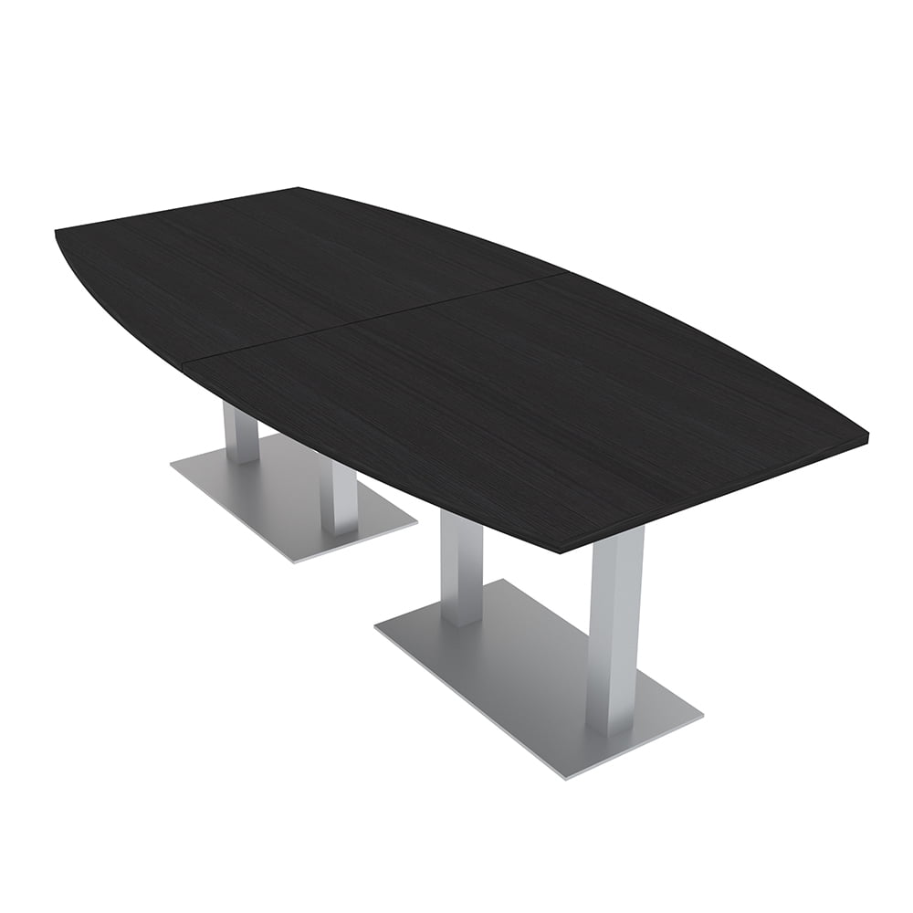 8 Person Conference Table with Matte Black Bases | Boat Shape | Harmony ...
