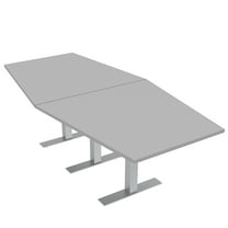 12' Rectangular Modular Conference Table Metal T-Bases Power And Data ...