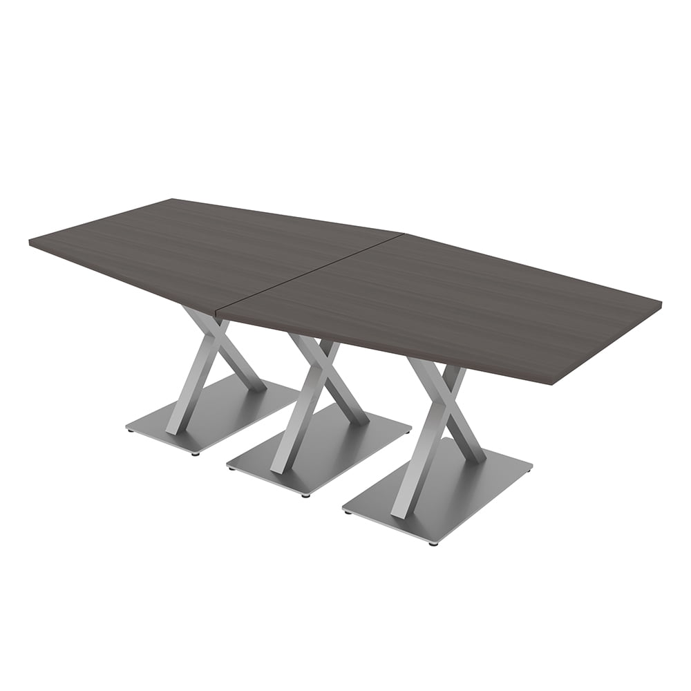 8 Person Hexagon Conference Room Table With X Bases Electrical Modules ...