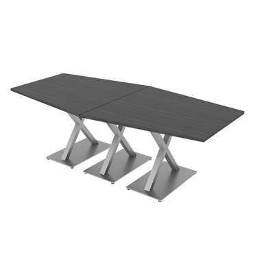 12 Person Rectangular Powered Modular Conference Table Metal Bases ...