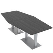 10 Person Oval Conference Table With Metal T-Bases And Electric Units ...