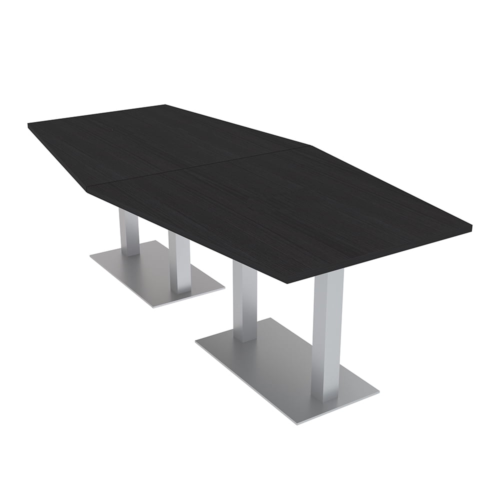 8 Person Hexagon Conference Table With Metal Bases Electrical Modules ...
