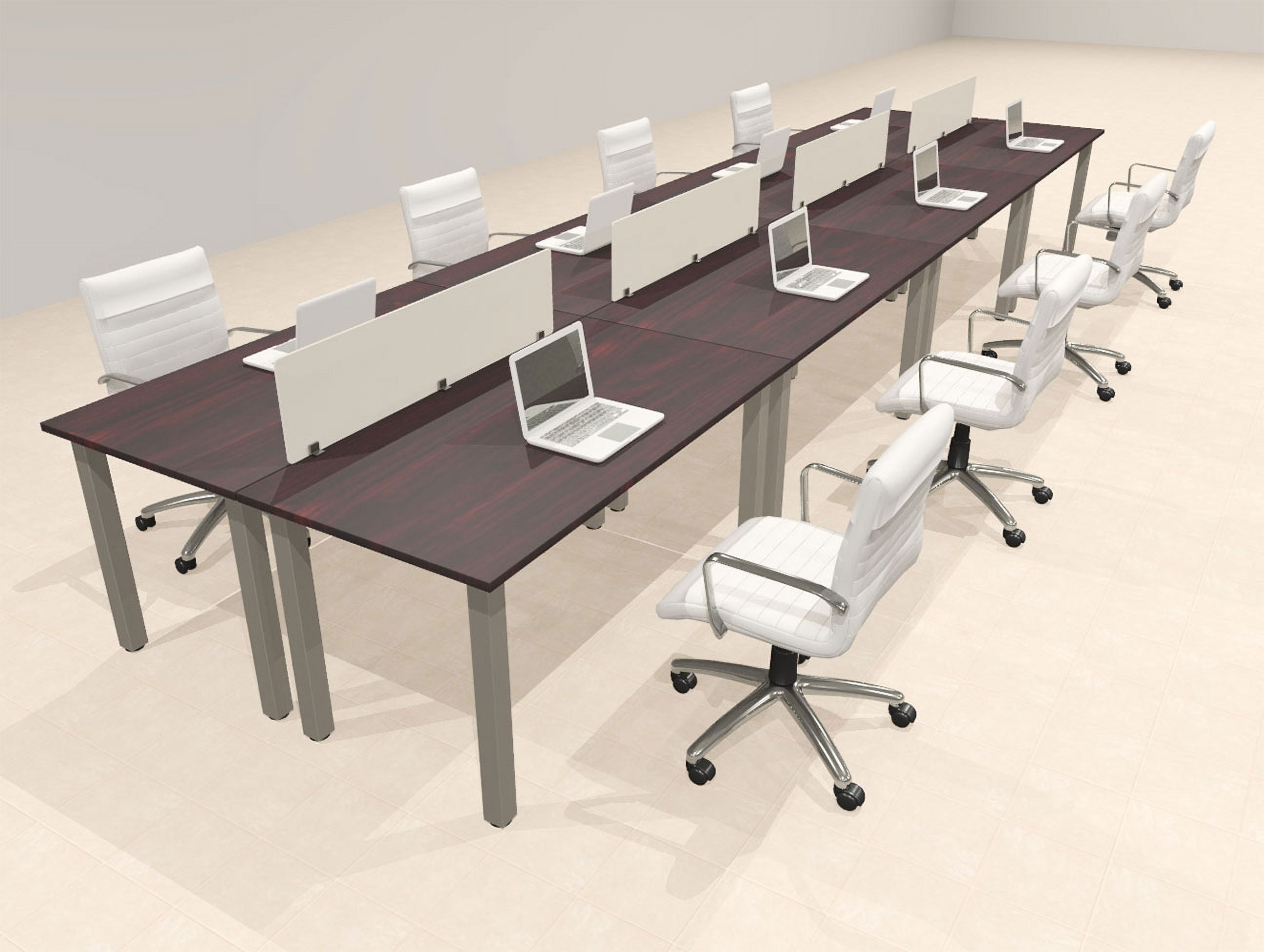 8 Person Modern Metal Leg Office Workstation Desk Set, #OT-SUL-FPM18 ...