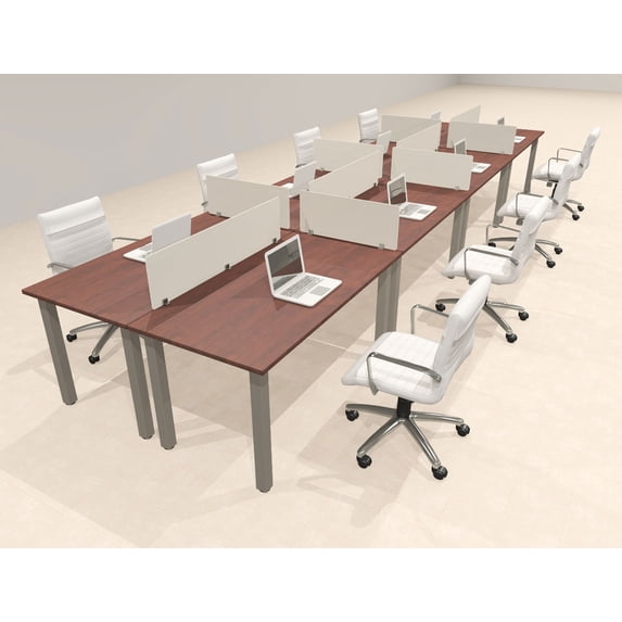 8 Person Modern Metal Leg Office Workstation Desk Set, #OT-SUL-FPM37 ...