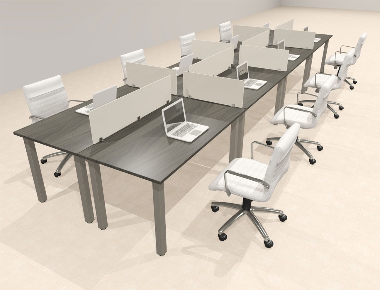 8 Person Modern Metal Leg Office Workstation Desk Set, #OT-SUL-FPM40 ...
