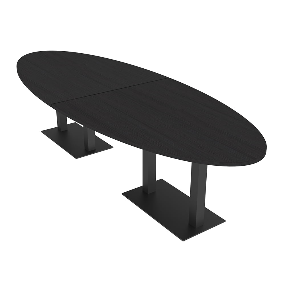 8 Person Modular Oval Conference Table Metal Bases 10Ft Power And Data ...
