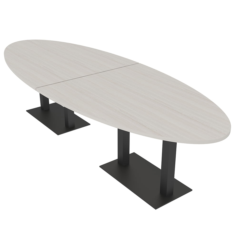 8 Person Modular Oval Conference Table Metal Bases 10Ft Power And Data ...