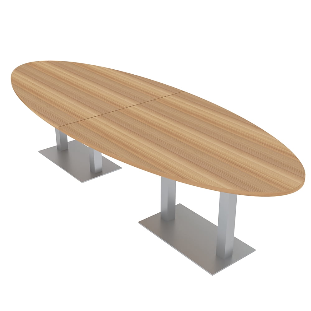 8 Person Modular Oval Conference Table Metal Bases 10Ft Power And Data ...