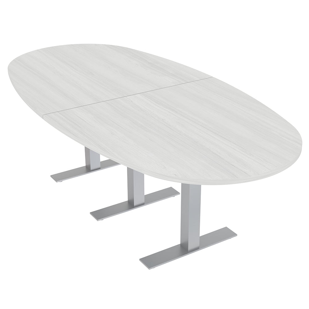 8 Person Oval Conference Table Metal T Bases Harmony Series w/Electric ...