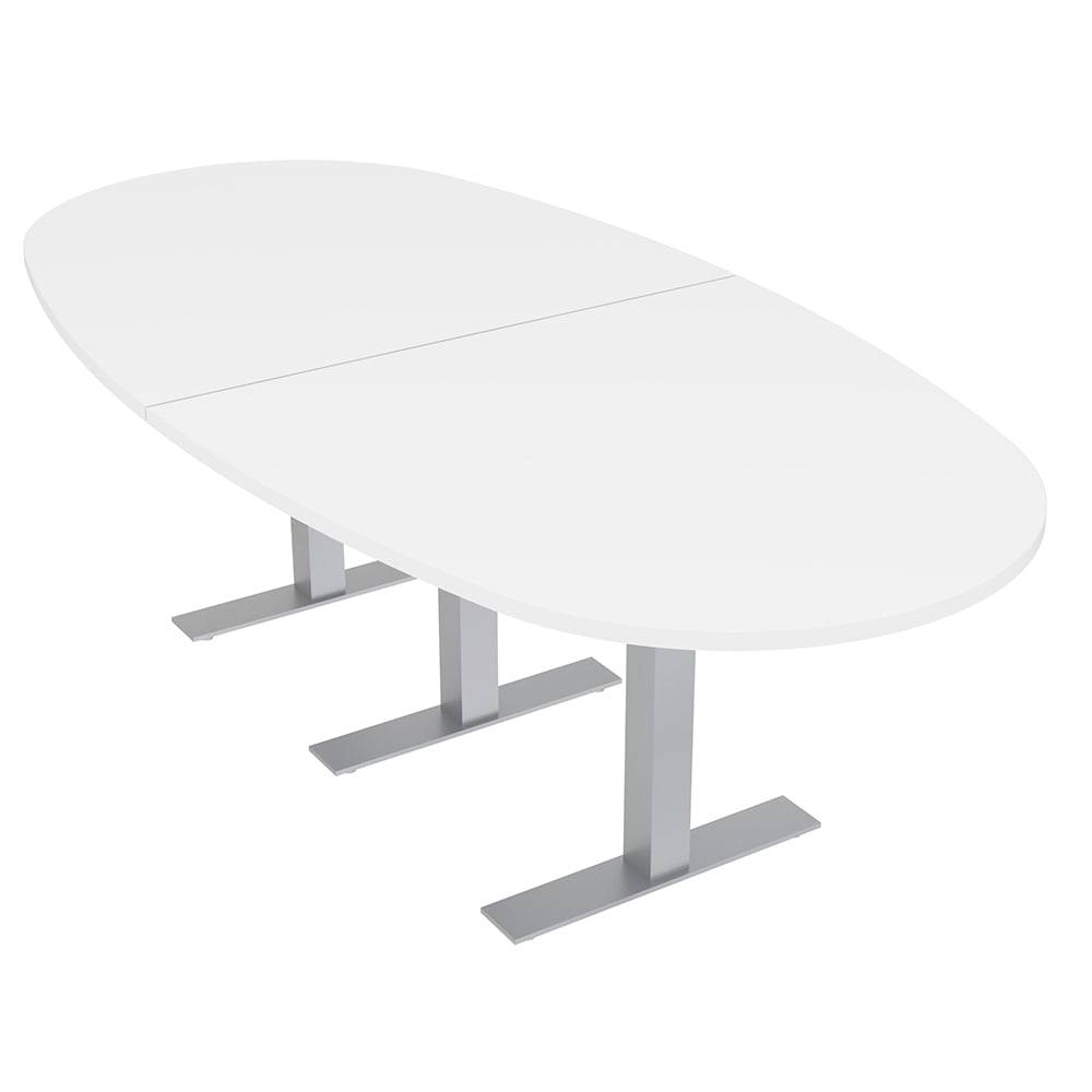 8 Person Oval Conference Table Metal T Bases Harmony Series w/Electric ...
