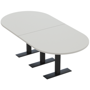 12' Rectangular Modular Conference Table Metal T-Bases Power And Data ...
