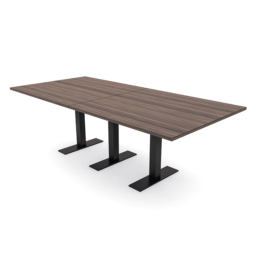 8 Person Rectangular Conference Table Metal T Bases Electrical Modules ...