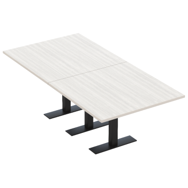 10 Person Modular Boat Shaped Conference Table Metal Bases Power Units ...