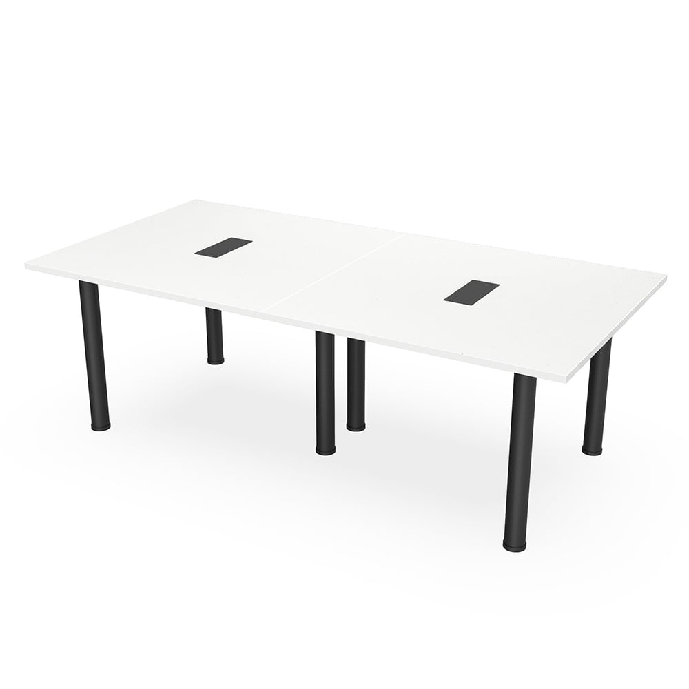 8 Person Rectangular Conference Table Post Legs Power And Data ...