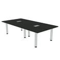 8 Person Rectangular Conference Table Silver Post Legs Power And Data ...
