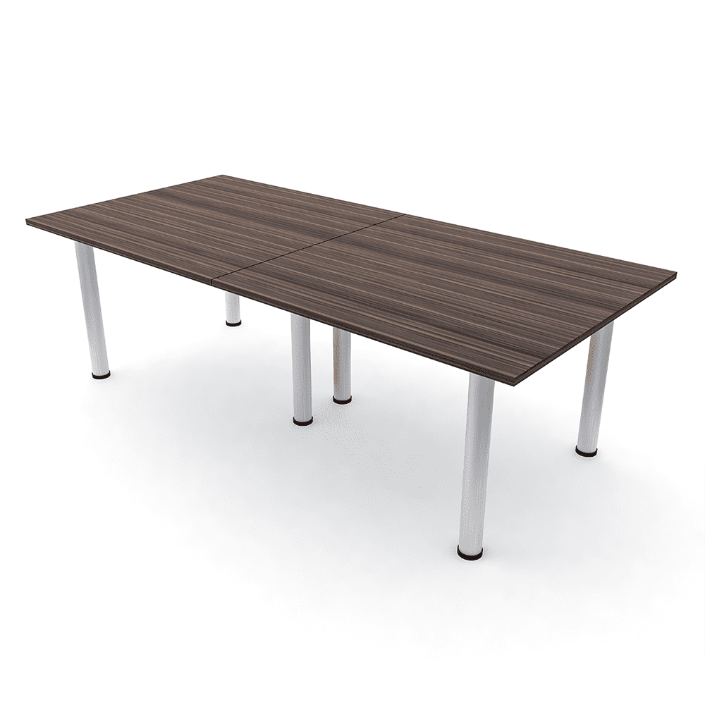 8 Person Rectangular Conference Table Silver Post Legs Power And Data ...
