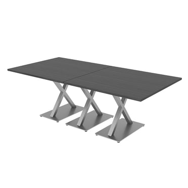8 Person Rectangular Conference Table Silver Post Legs Power And Data ...
