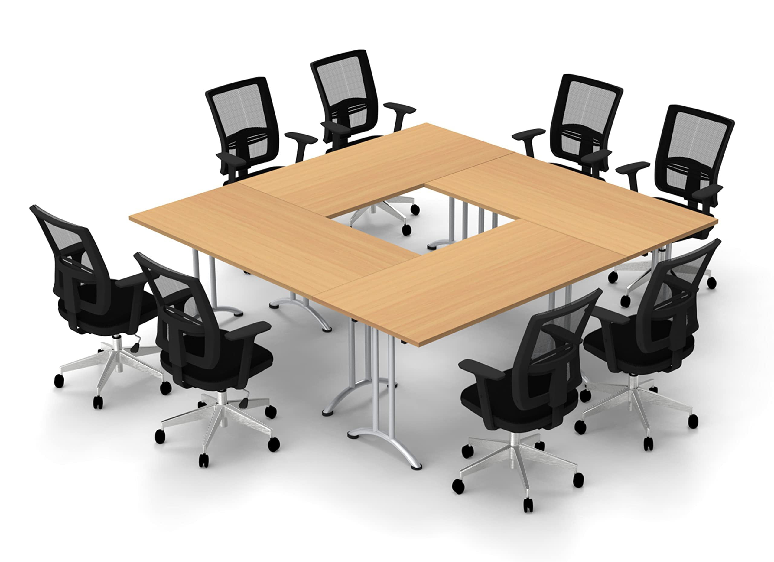 8 Person Tables Conference Meeting Seminar Training Tables Chairs Set ...