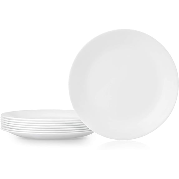 8-Piece Durable Glass Dinner Plate Set, Triple Layer Chip Resistant ...