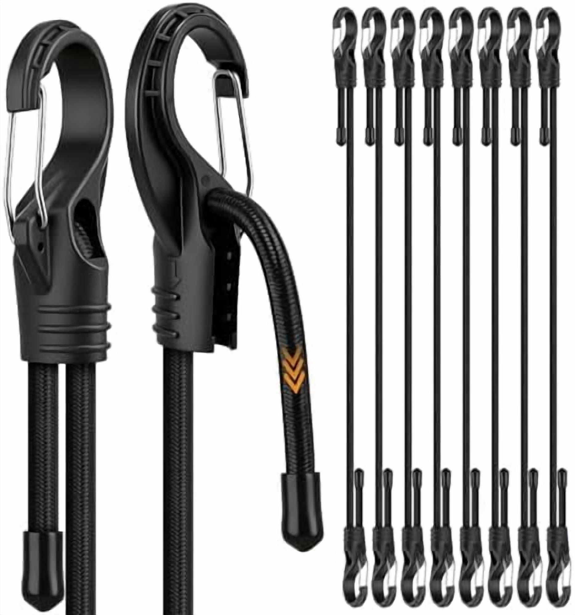 8-Piece 48-inch Adjustable Bungee Cords with Hooks, Heavy Duty Outdoor ...