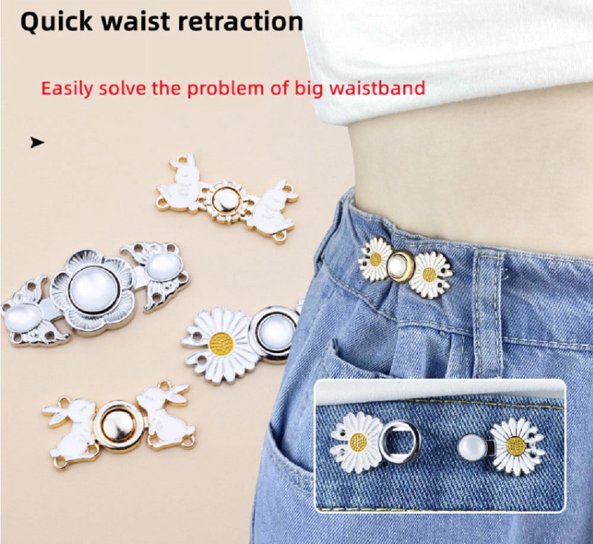 8-Piece Adjustable Waist Buckle Set – Convenient Jeans Extender ...