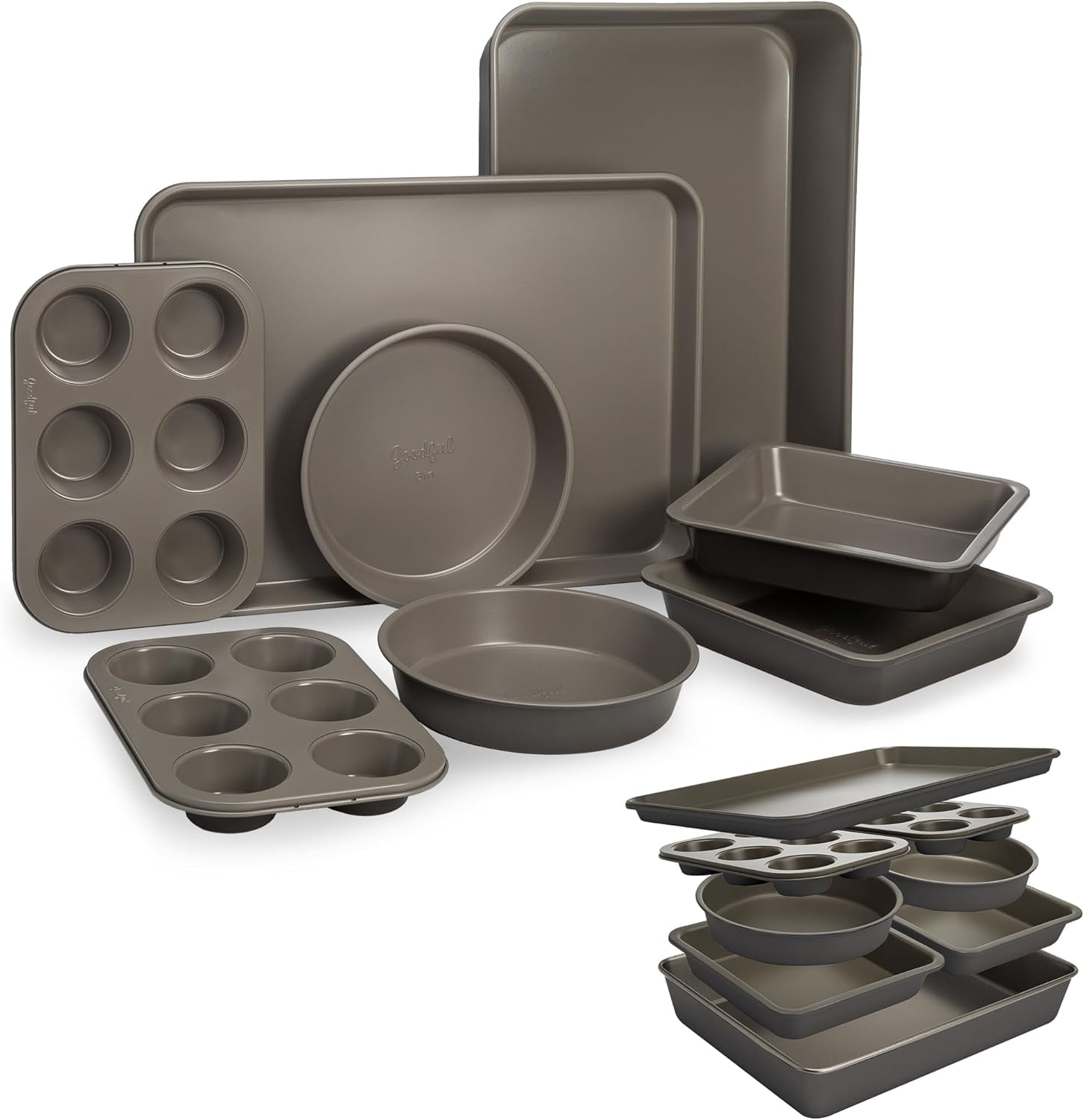 8-Piece All-In-One Nonstick Bakeware Set with Stackable and Space ...