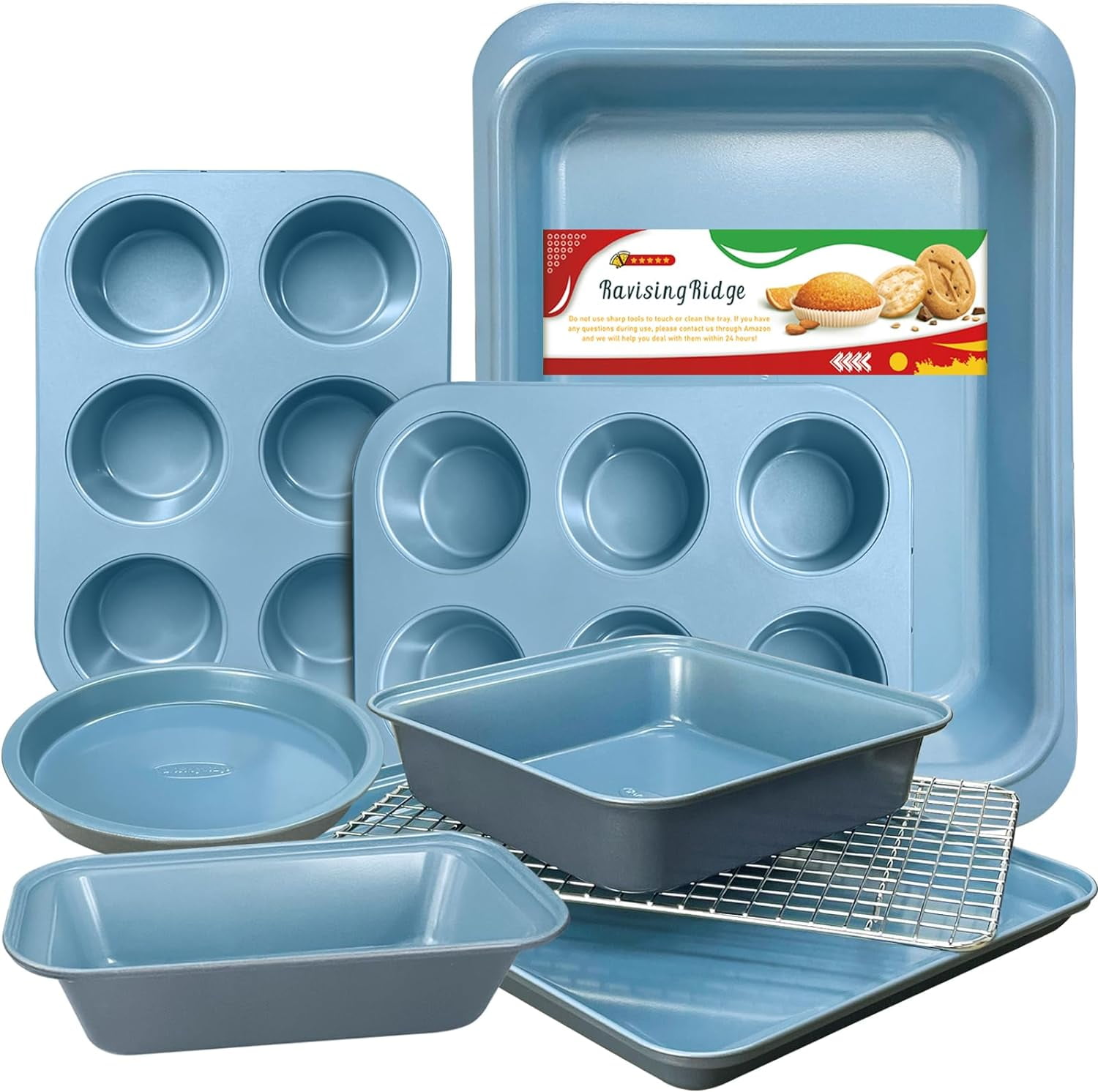 8-Piece Baking Pans Set with Nonstick Coating - UltraThick Professional ...