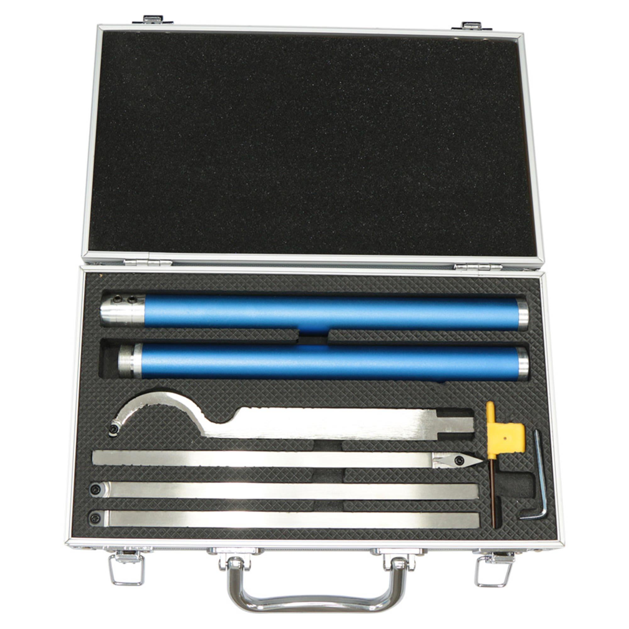 8-Piece Carbide Lathe Tool Set with Comfort Grip Handles, 4 Inserts ...