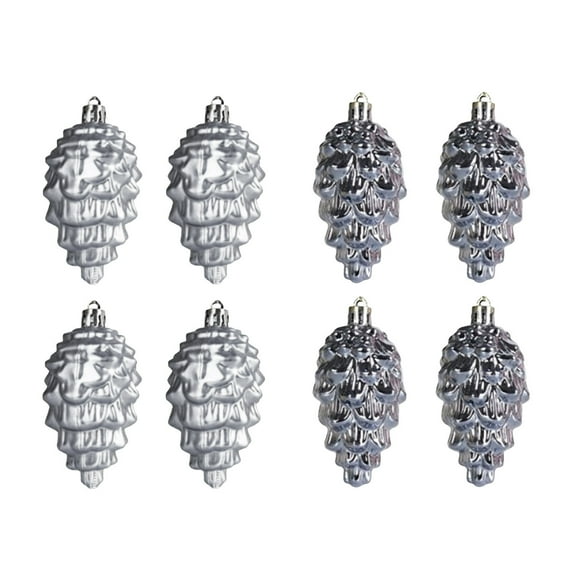 8-Piece Christmas Tree Ornament Set | 9cm Plastic Glitter Baubles ...