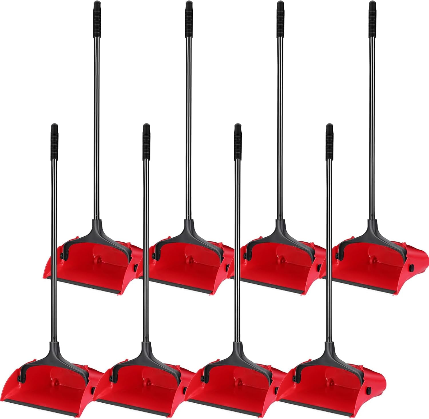 8-Piece Commercial Lobby Dustpan Set with Plastic Upright Dust Pan ...