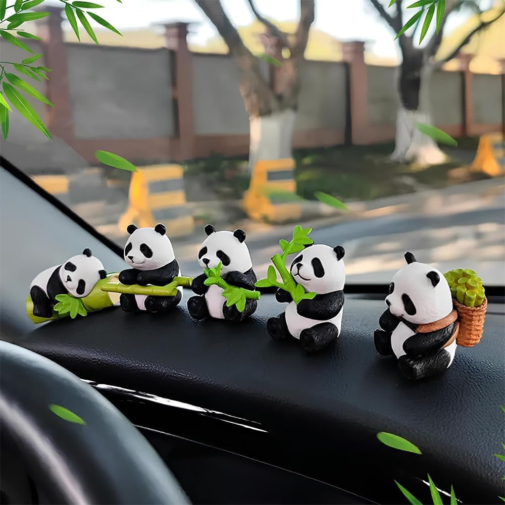 8-Piece Cute Panda Car Dashboard Decoration Set, Panda Gift for Men ...