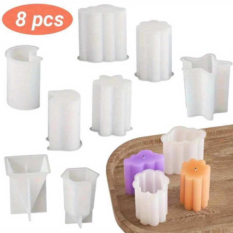 8-Piece DIY Silicone Mold Set, Geometric Candle & Soap Molds for ...