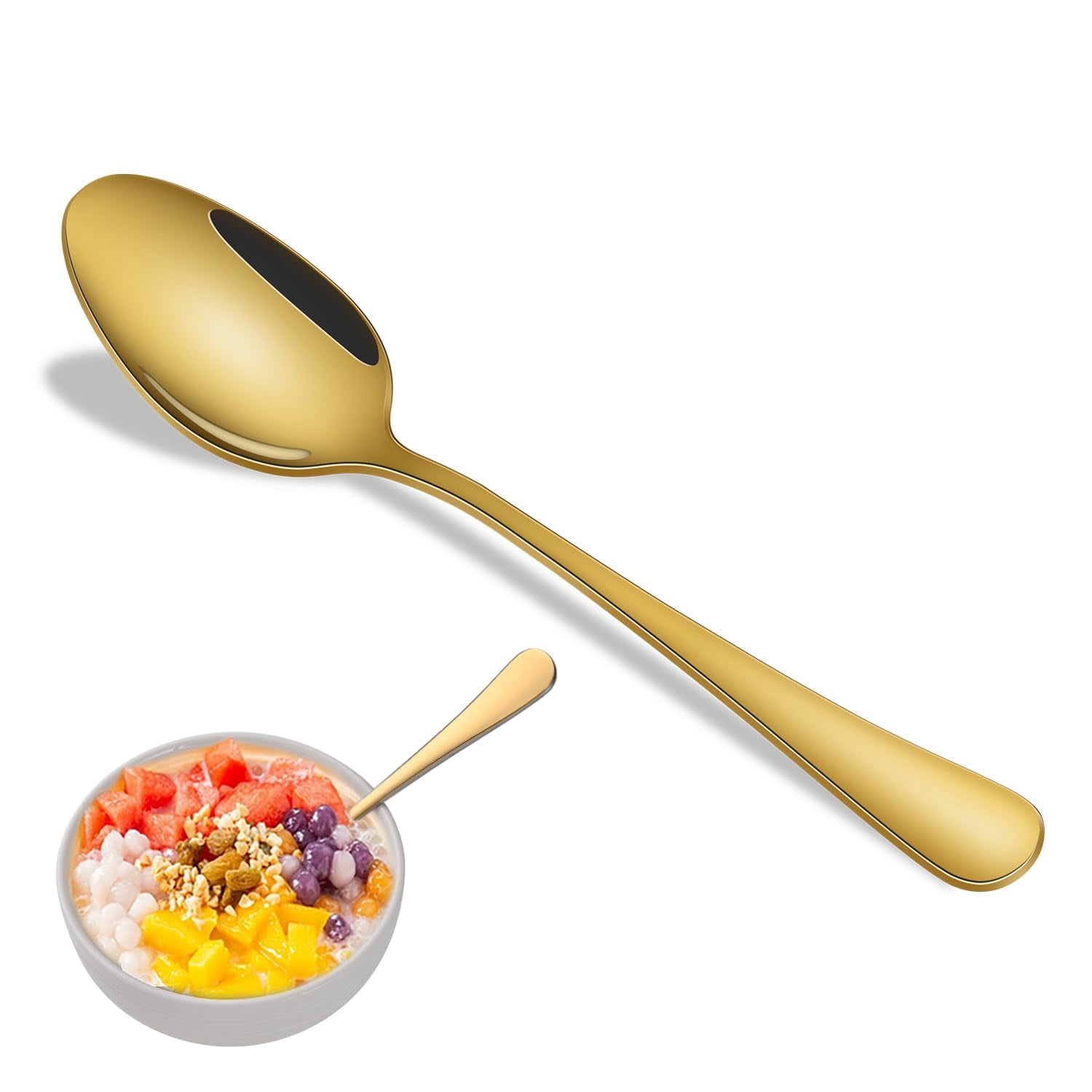 8-Piece Dinner Soup Spoons, 7.3 Inches, Premium Food-Grade Stainless ...