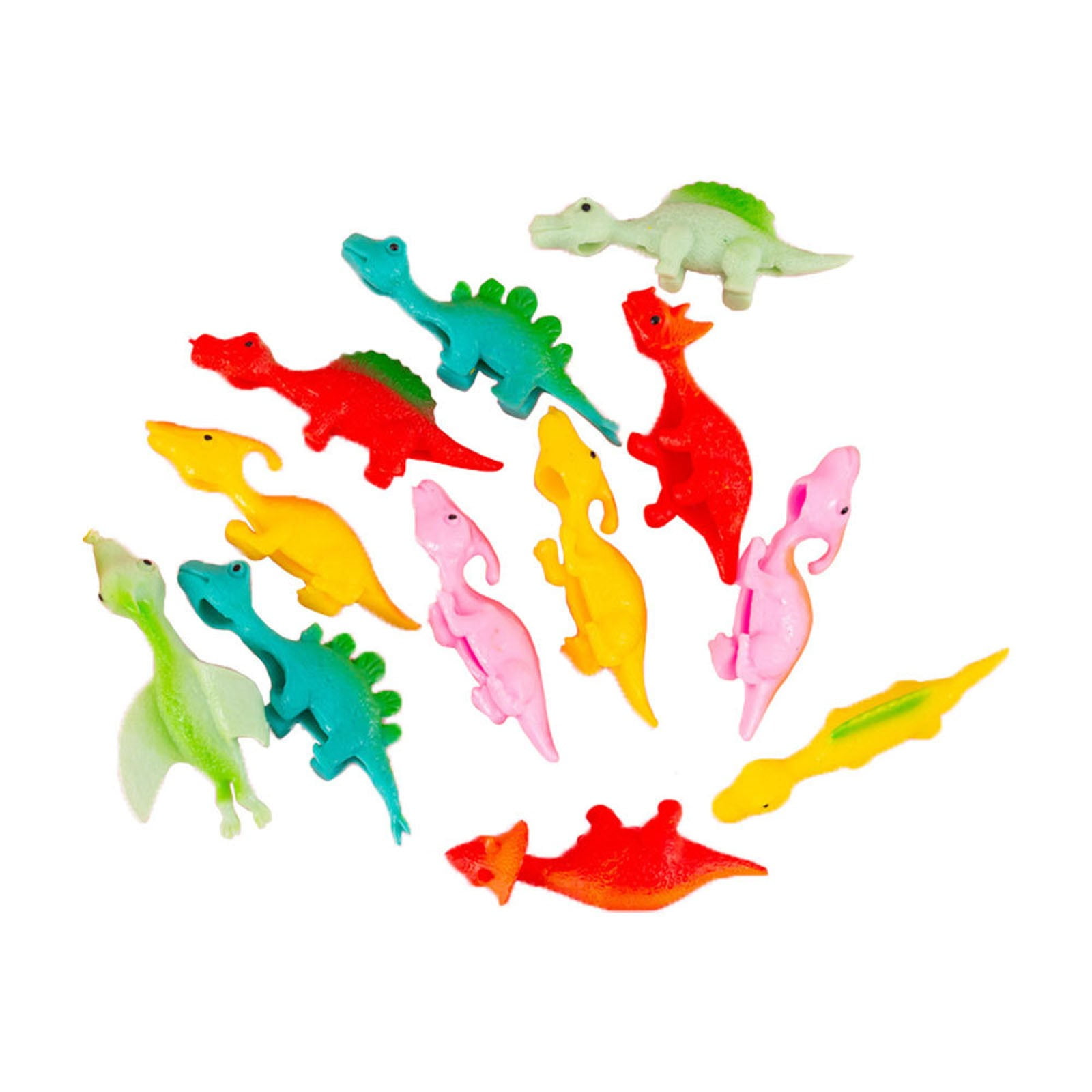 8 Piece Dinosaur Rubber Flying Toys Stretchy Flicking Game For Kids ...