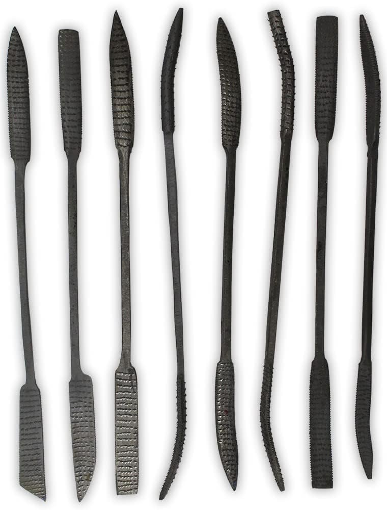 8 Piece Double Ended Wood Rasp Files | 10" (25.4 cm) x 1/4" (0.6 cm ...