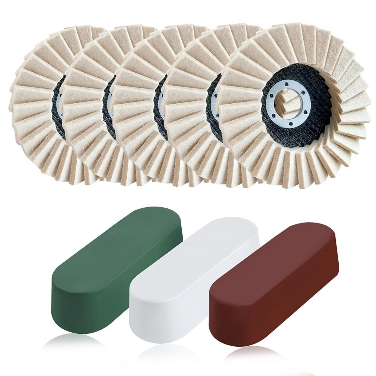 8-Piece Felt Flip Disc Abrasive Polishing Wheel and Polishing Compound ...