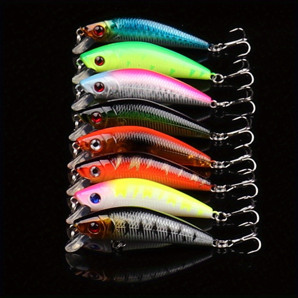 8-Piece Fishing Lure Set: Catch More Bass with Artificial Minnow Lures ...