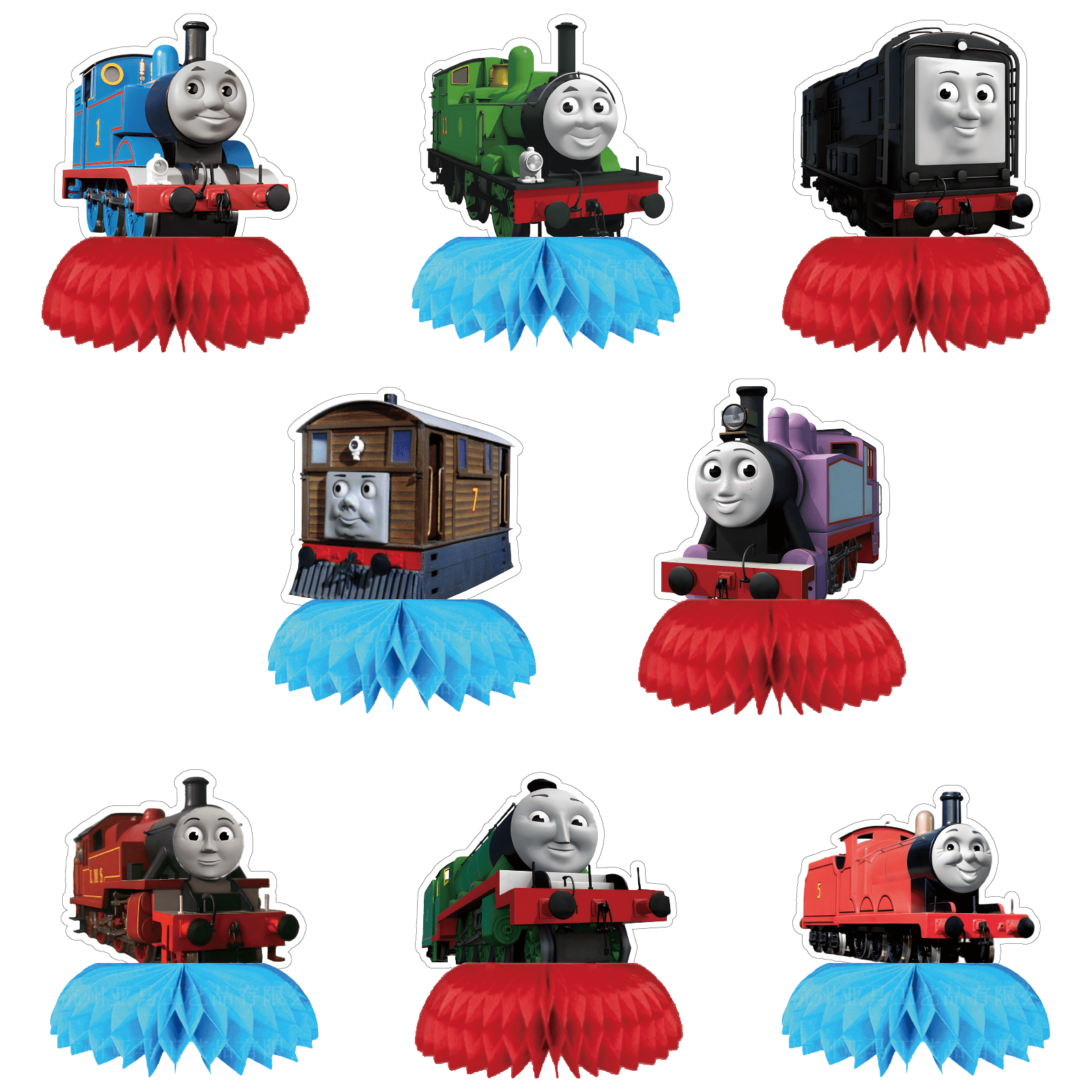 8-Piece For Thomas-Themed Honeycomb Centerpieces – Cartoon Party Table ...