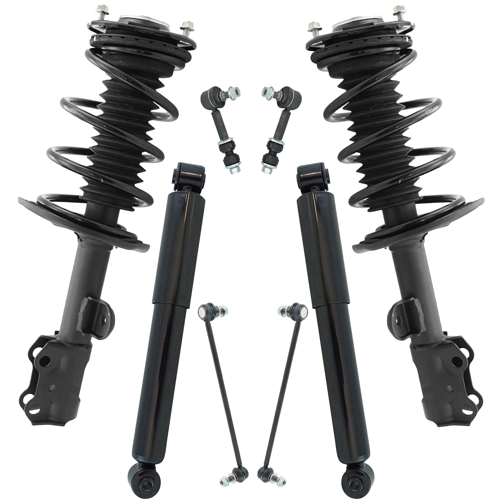8 Piece Front Suspension Strut Assembly Rear Shocks Sway Bar Links Kit ...