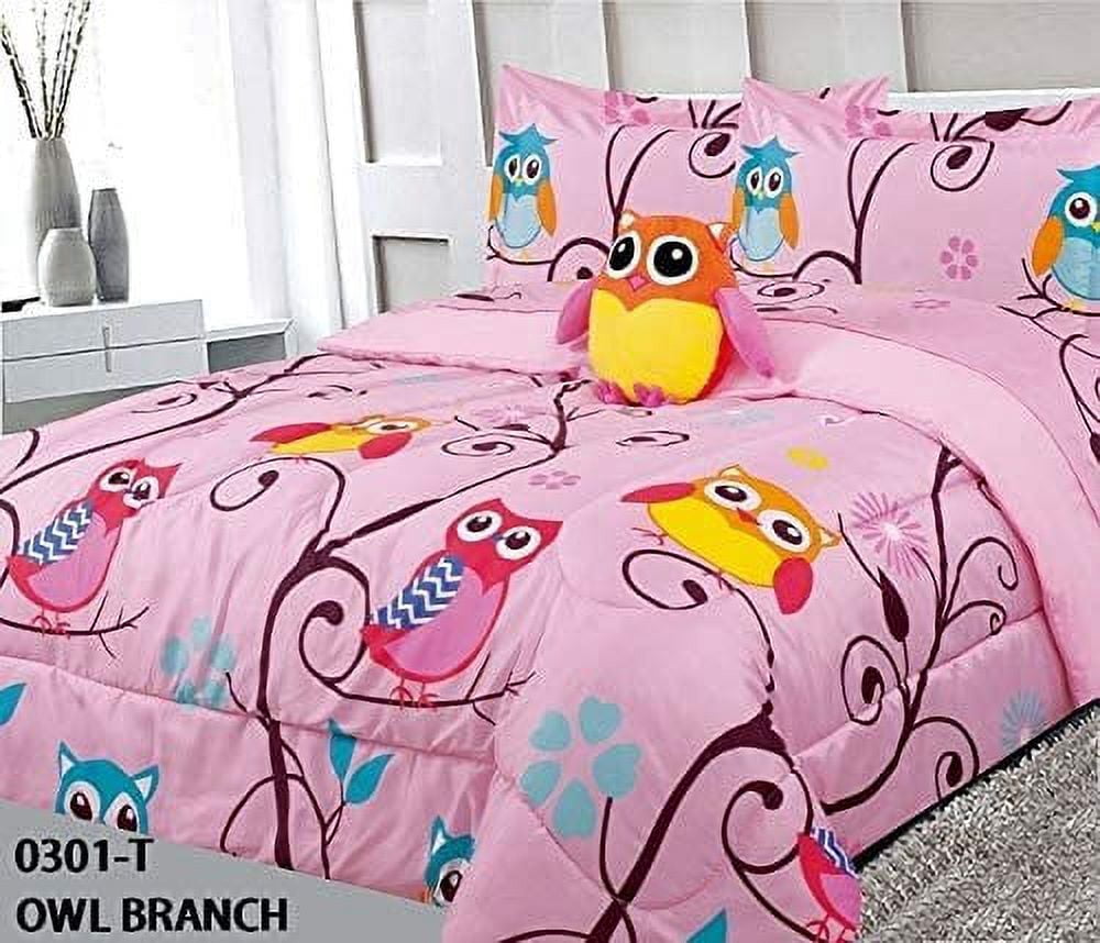 Sapphire Home Full Size 8 Piece Kids Girls Comforter Set, Owl Branch ...