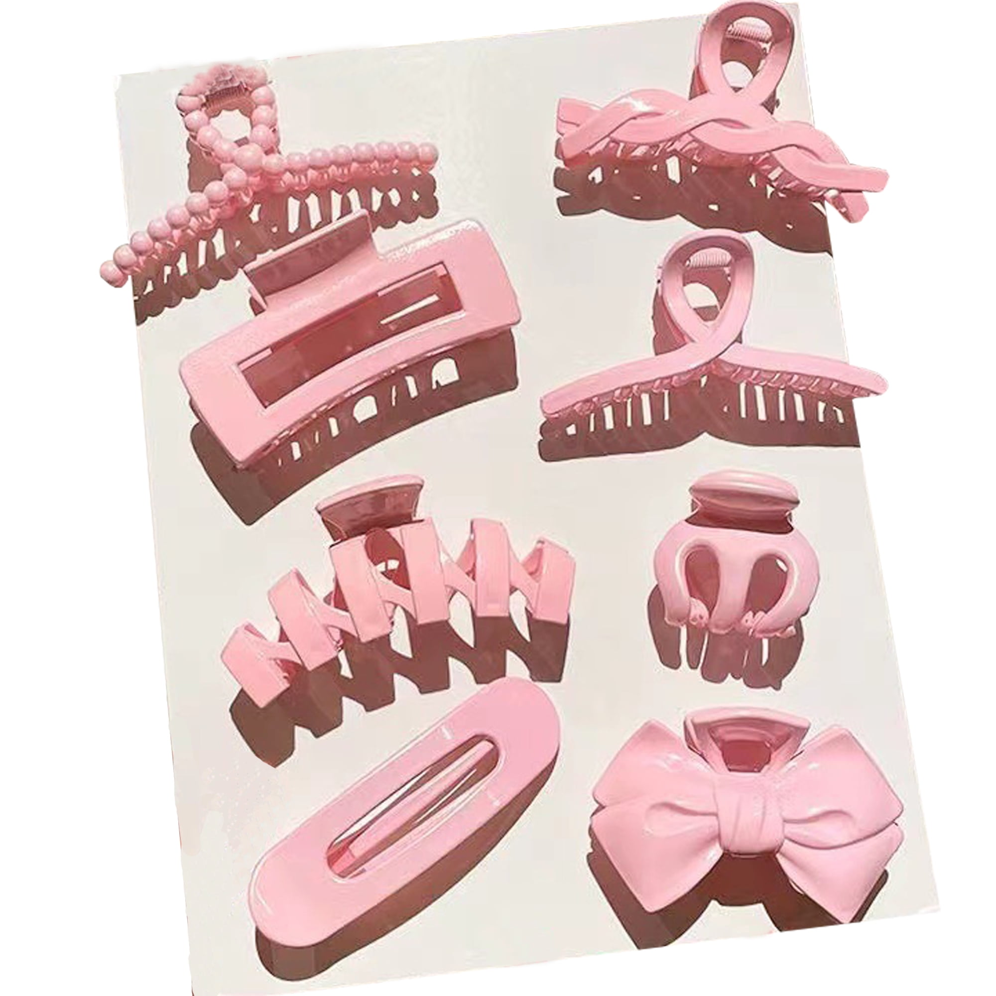 8-Piece Hair Clip Set for Women - Floral Hair Claws for Thick Hair ...