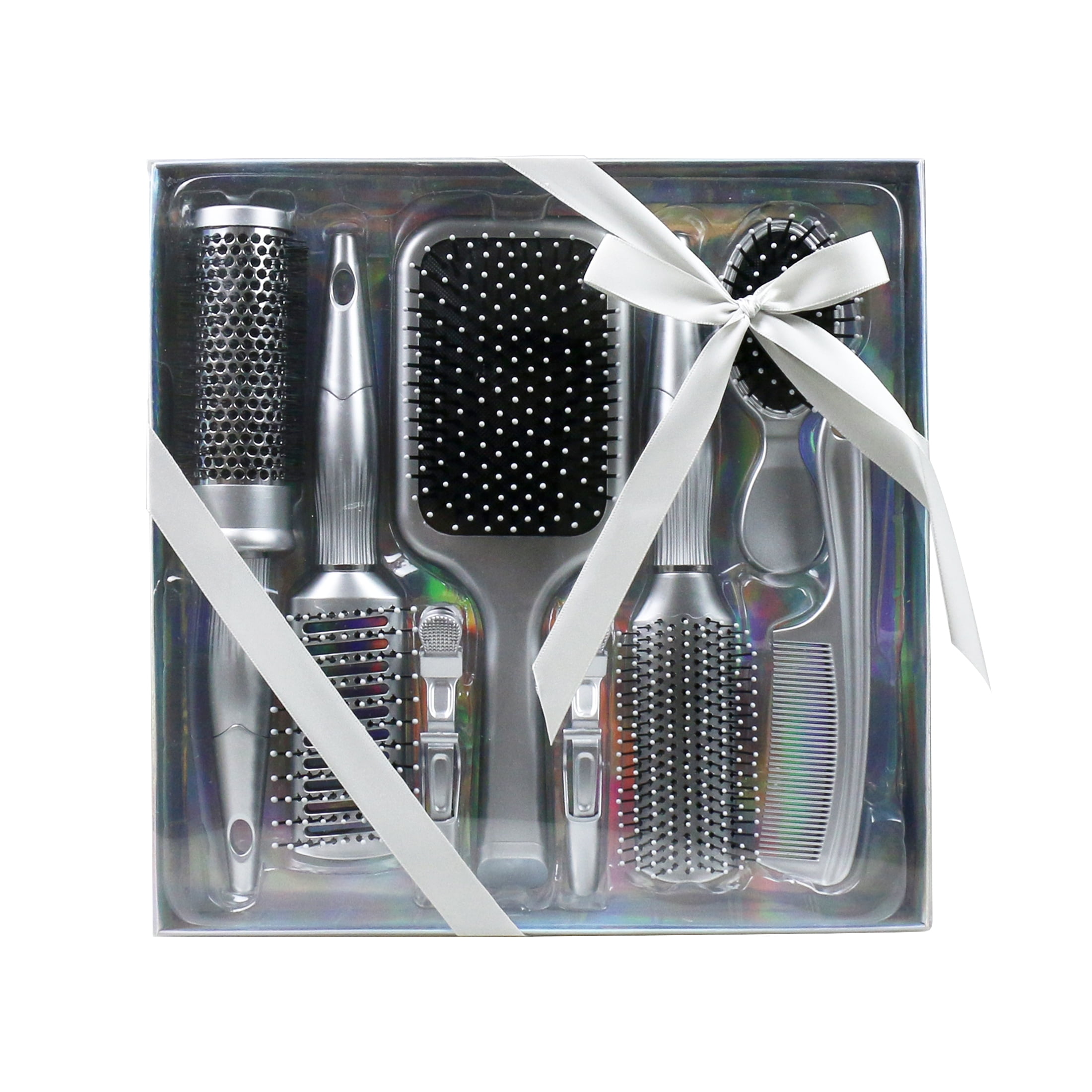8-Piece Hairbrush Set, Silver - Walmart.com