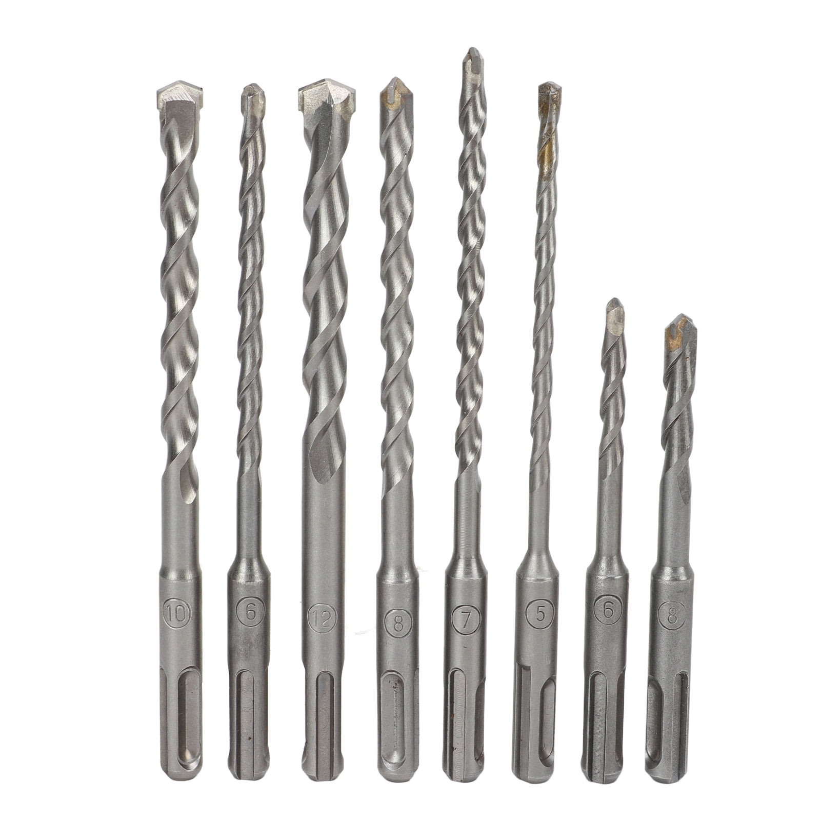8-Piece Hammer Drill Bit Set with Carbide Tips and 2 Flutes, Ideal for ...