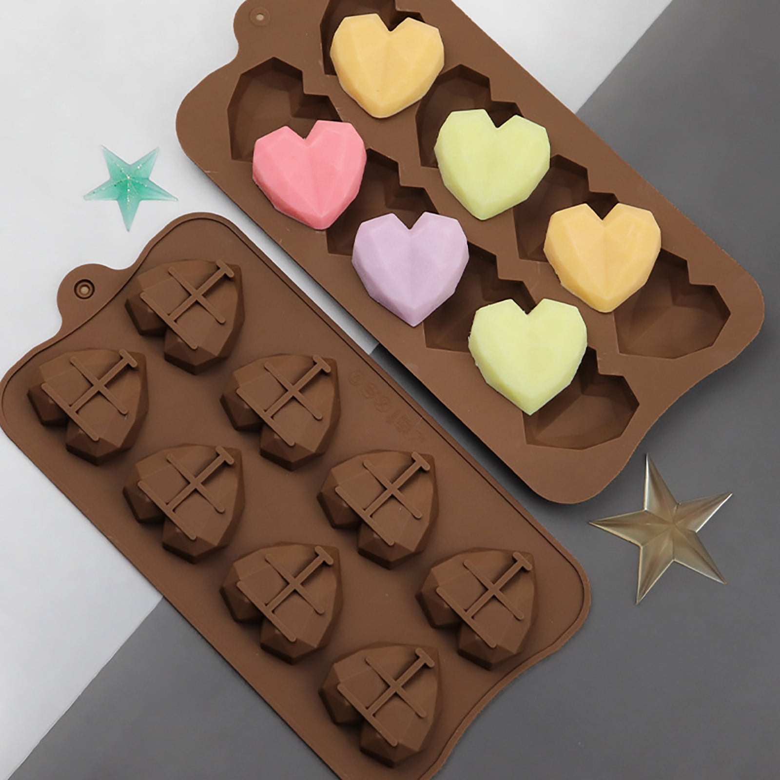8-Piece Heart-Shaped Silicone Baking Mold Set, Multi-Heart Pudding ...