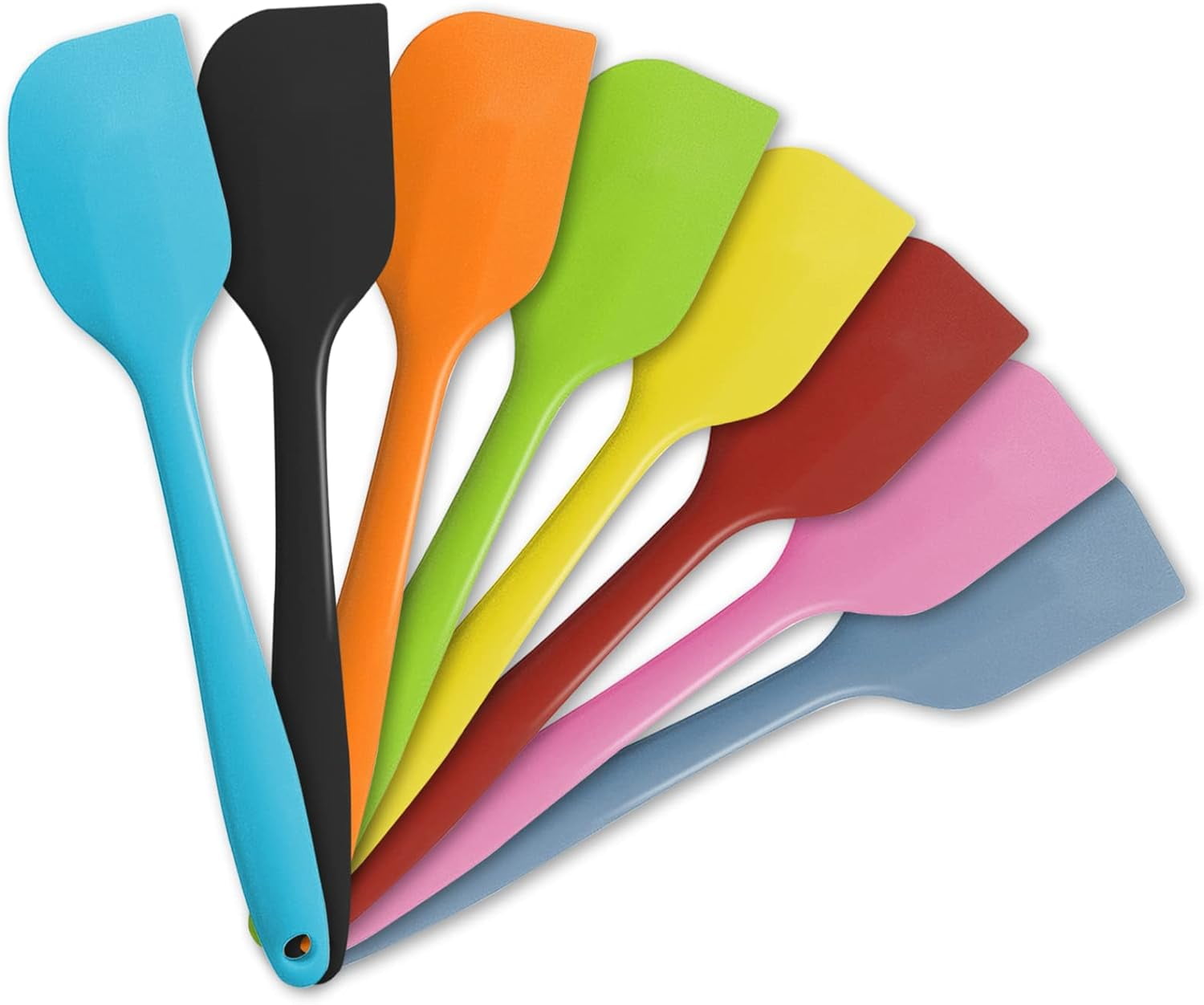 8 Piece Heat Resistant Silicone Spatula Set Non Stick Rubber Spatula ...