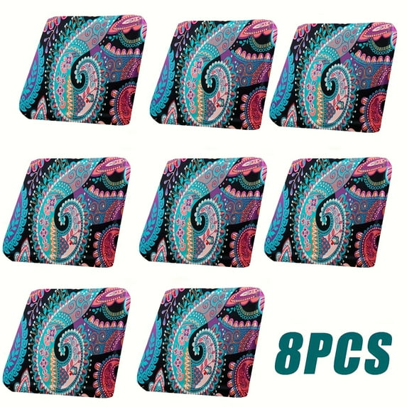 8-Piece High Elasticity Patio Cushion Covers Set, Back & Seat Cushion ...