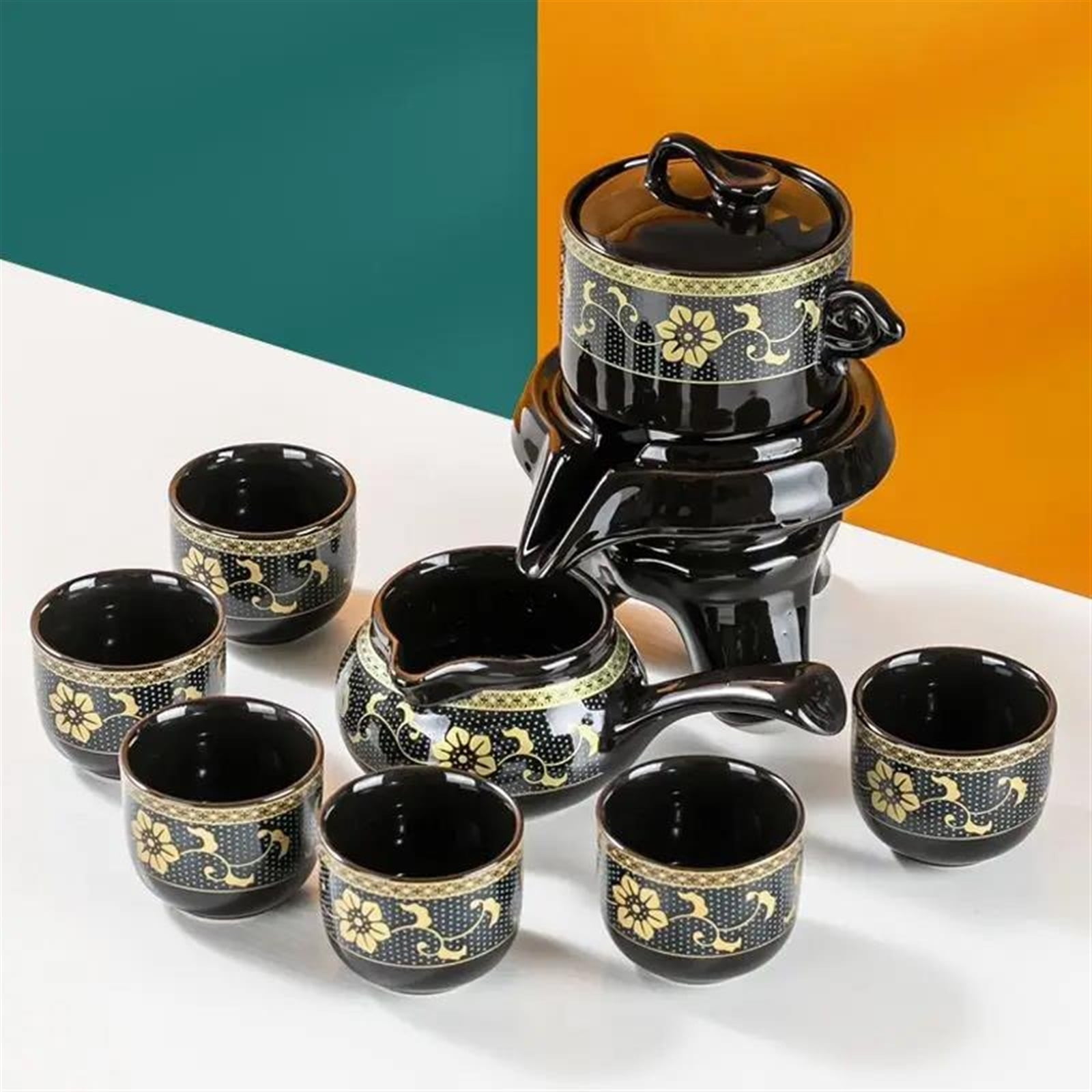 8 Piece Kung Fu Tea Set Chinese Tea Set High End Automatic Tea Set Bone China Teapot And Tea Cup ...