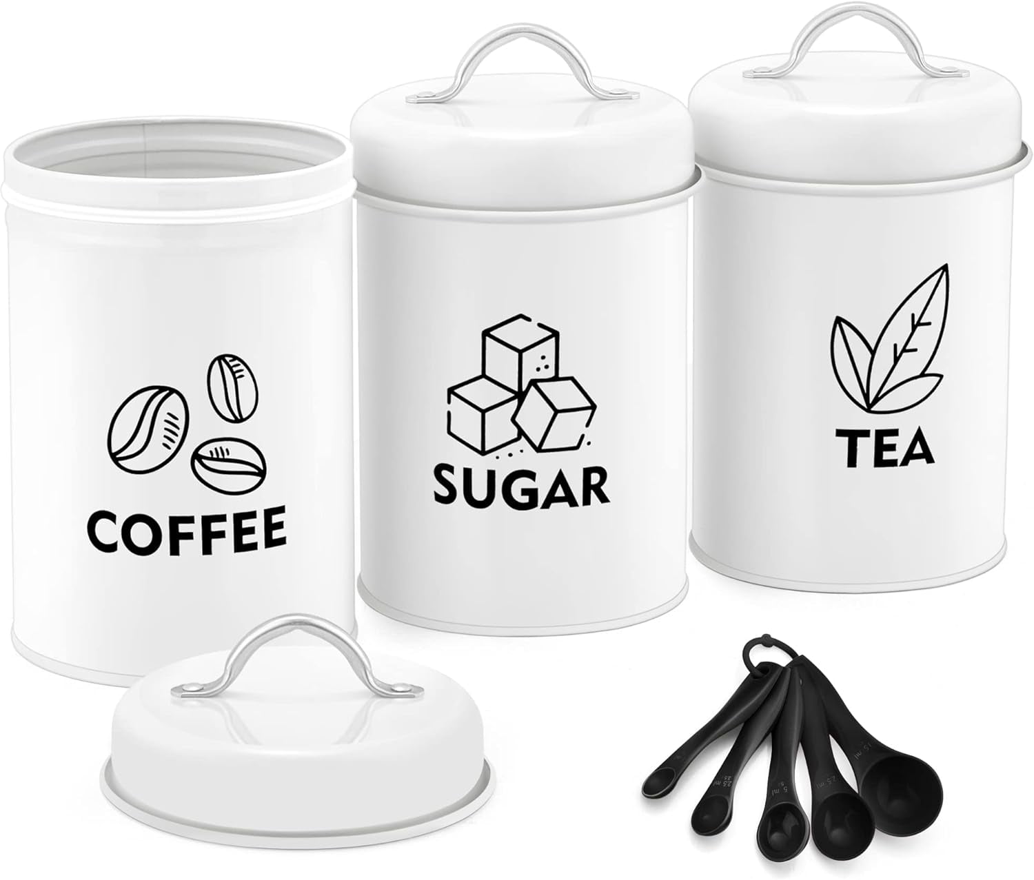 8 Piece Large Food Canisters for kitchen storage, Canister Set with Lid ...