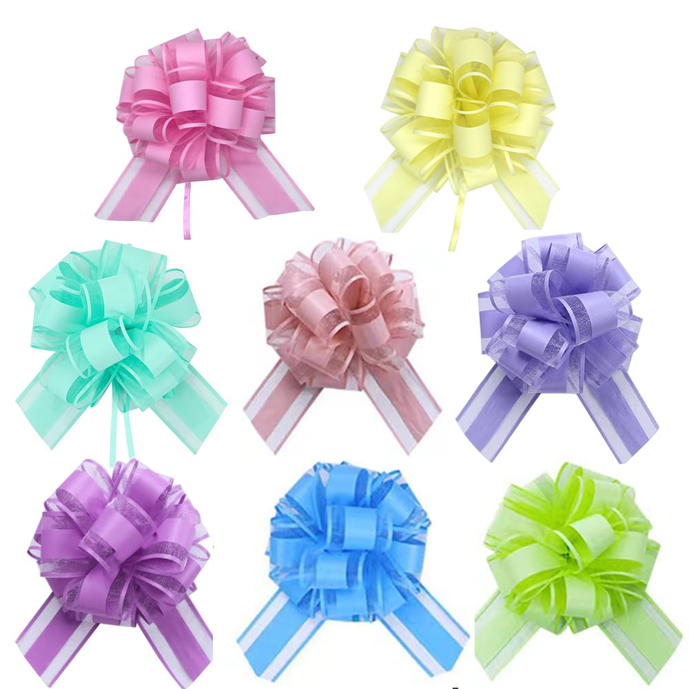 8 Piece Large Gift MSF2 Bow,Multi Colour Drawstring Bow for Gift Wrap,6 ...