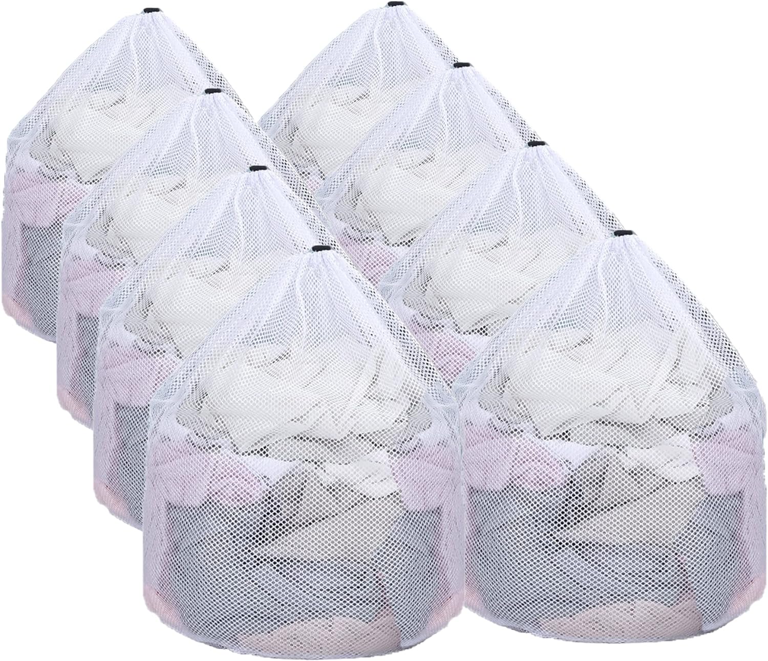 8-Piece Large Mesh Laundry Bags With Drawstring Closure 24 x 31 in ...